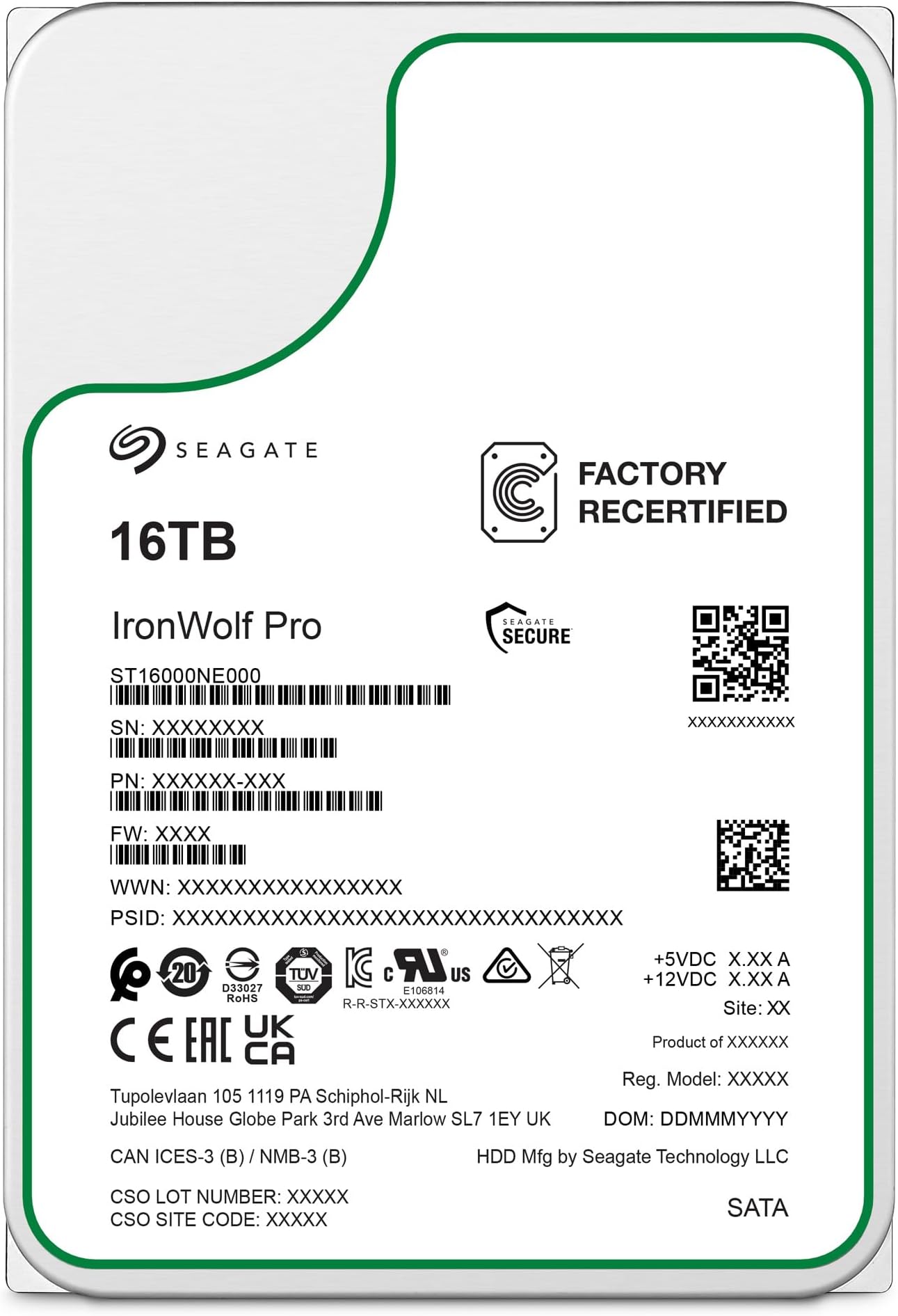 Seagate IronWolf Pro ST16000NE000 interrne NAS Festplatte 16TB HDD, 3.5 ...