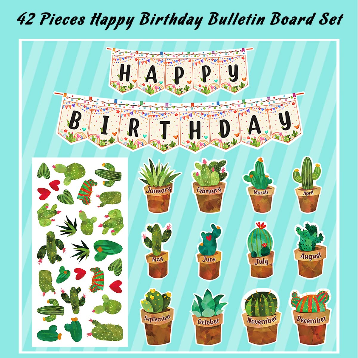 Snapklik.com : 42 Pieces Happy Birthday Bulletin Board Set Birthday ...