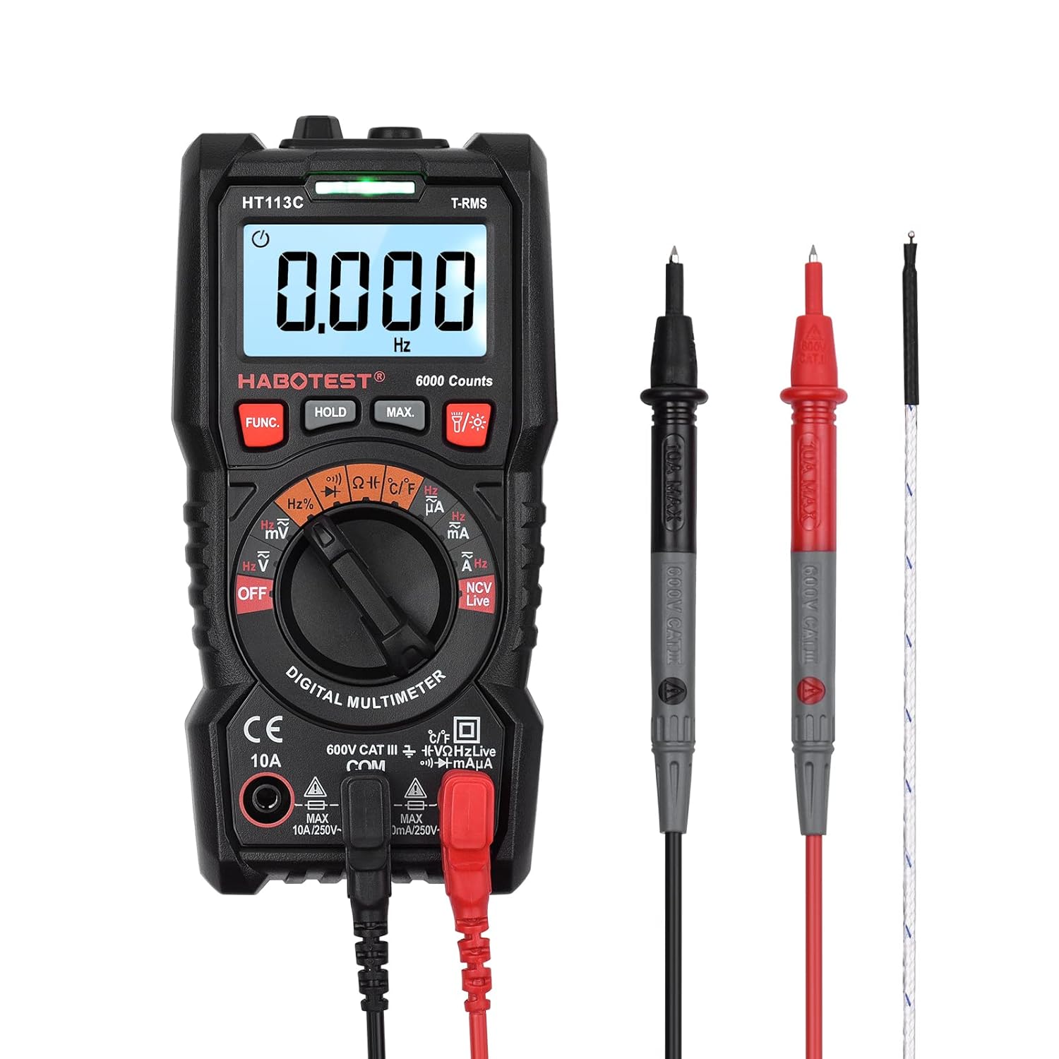 Irovami Digital Multimeter Auto Range True RMS 6000 Counts Non Contact ...