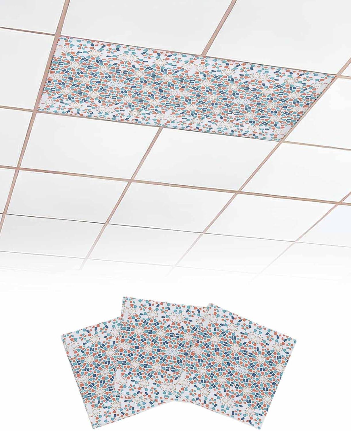 Geometric Magnetic Fluorescent Light Covers for Ceiling Lights 2 x 4 ...