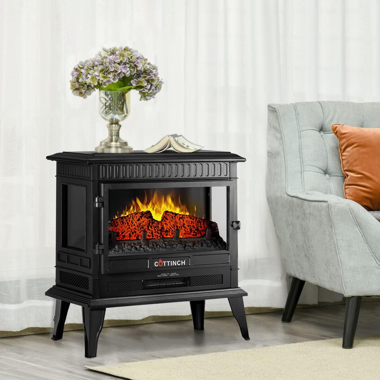 Amazon.com: 25" Electric Fireplace Heater for Indoor Use, Free Standing ...
