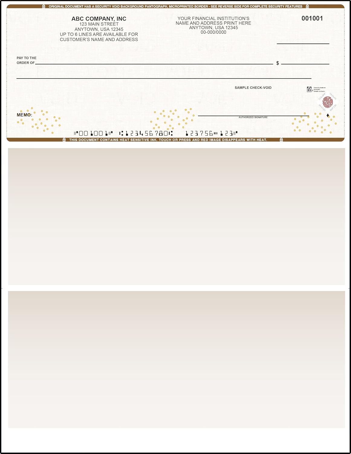 Amazon.com : Tan High Security Checks on Top Compatible w/QB accounting ...