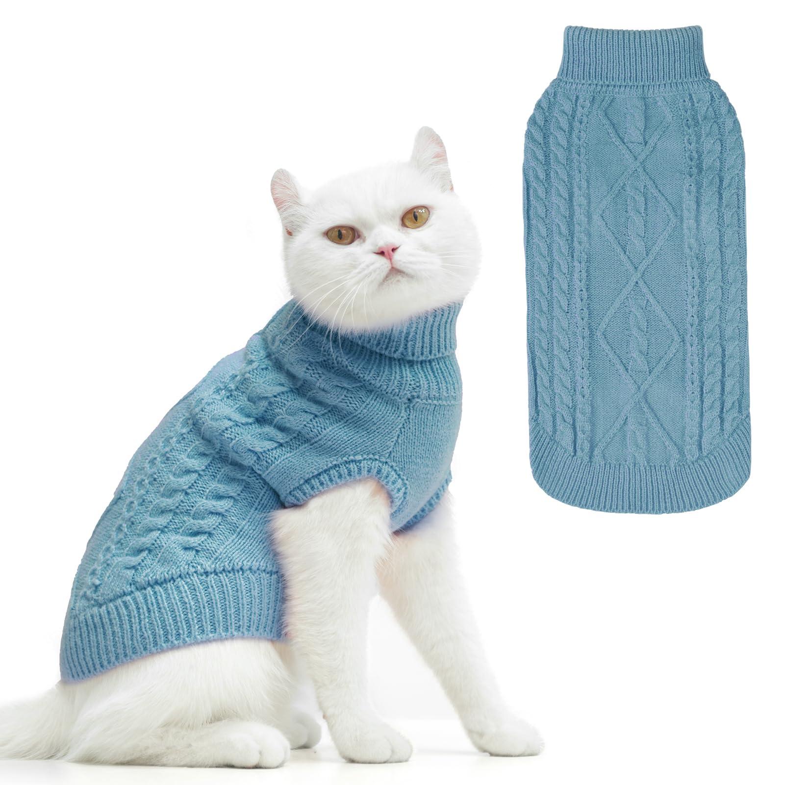 Amazon.com : PUPTECK Winter Cat Sweater Coat - Soft Warm Cold Weather ...