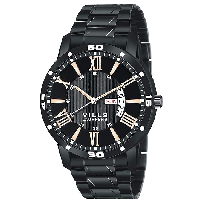 VILLS LAURRENS VL-1221 (Black) Day and Date Display Men's and Boy's ...