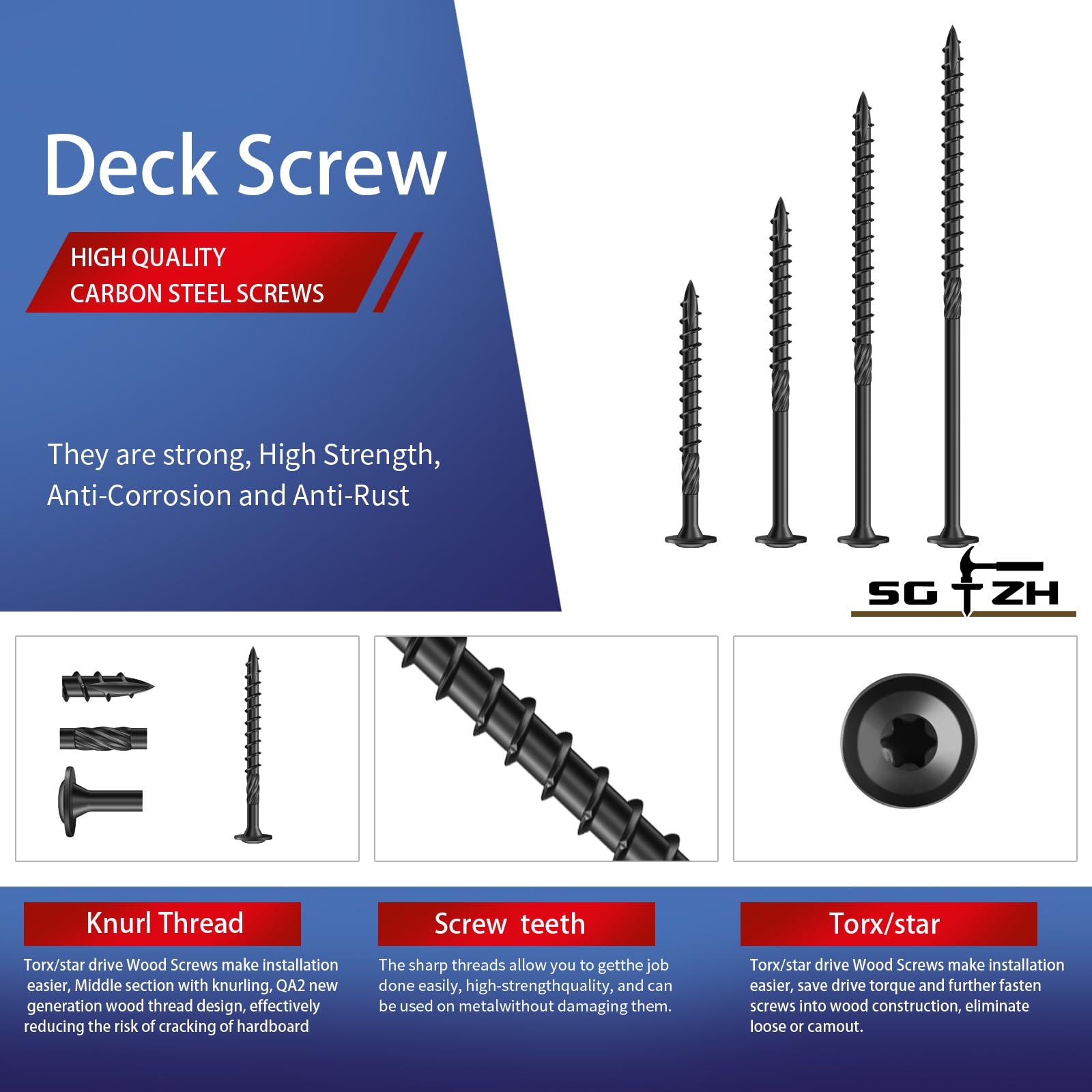 Snapklik.com : SG TZH #14 X 2 Inch Lag Screws