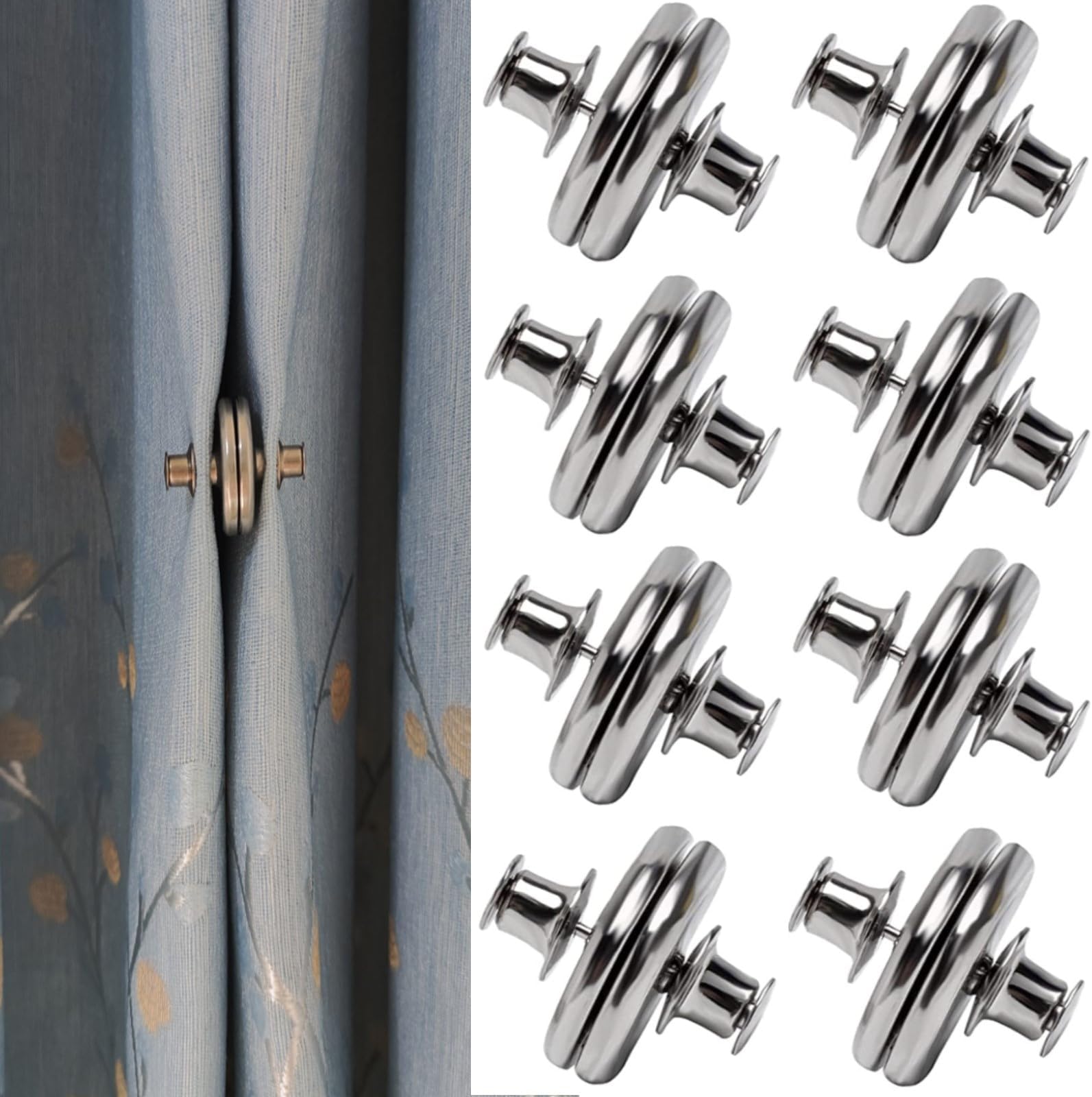Amazon.com: 7 Pairs Curtain Magnets Closure, Magnetic Curtain Clips for ...