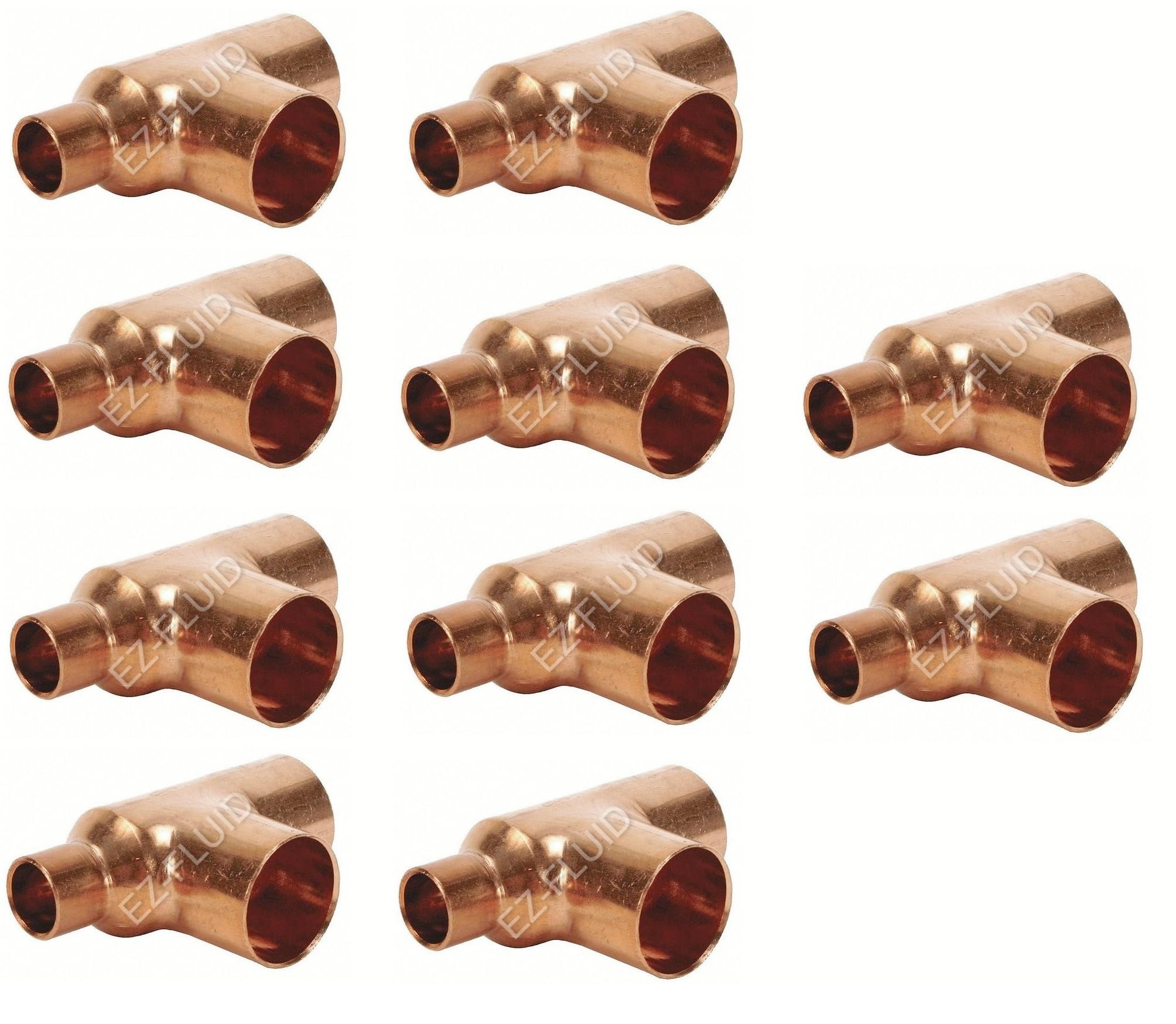 Amazon.com: EZ-FLUID Plumbing 1" x 1/2" x 1/2" C X C X C Copper ...