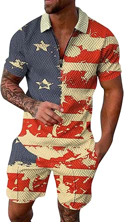Generic Men's American Flag Polo Shirt American Flag Polo Shirts for ...