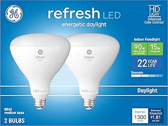 GE 90-Watt EQ LED Br40 Daylight Refresh Medium Base (e-26) Dimmable ...