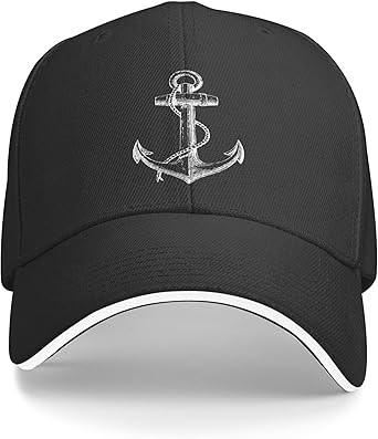 Nautical Knot Anchor Baseball Cap Men Women Adjustable Peaked Sandwich ...