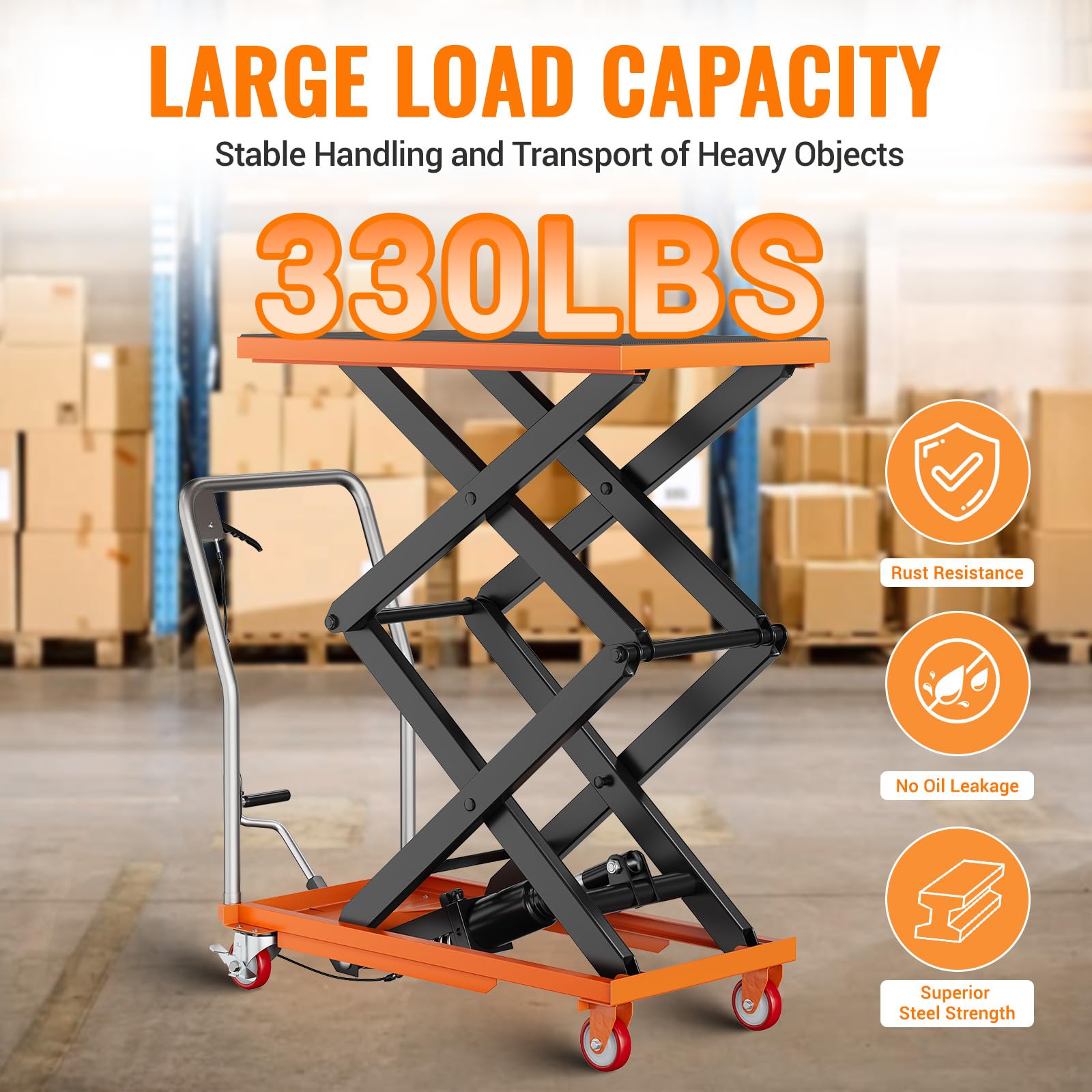 Snapklik.com : Hydraulic Lift Table Cart, 330 LBS Capacity 50 In ...