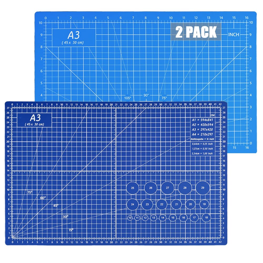 2 Pack Self Healing Cutting Mat (A3 Size: 12" x 18"), 5 Layer PVC ...