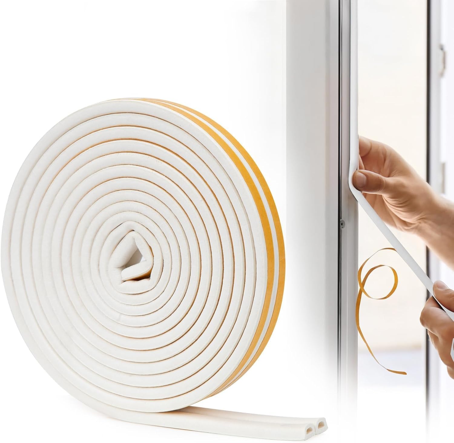 YOUSHARES Door Seal D-Type Strip 20 Feet Weather Stripping - Self ...