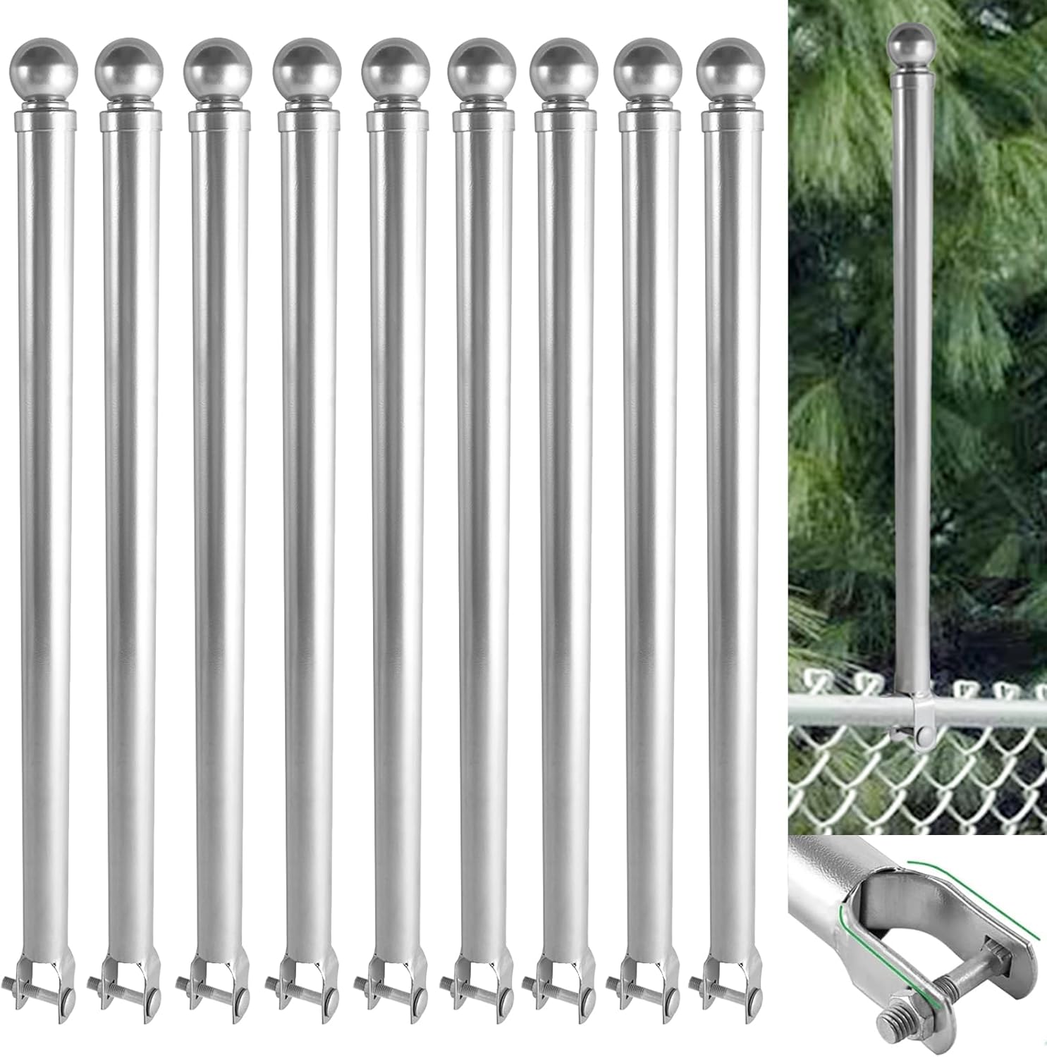 Amazon.com : GRELWT 18 Pack 1-3/8" Chain Link Fence Post Extender, 25.2 ...
