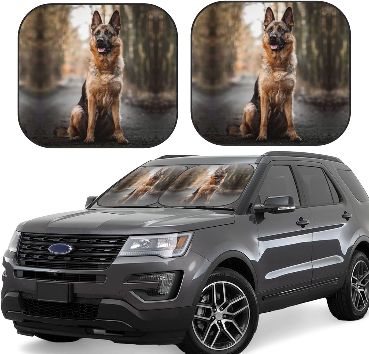 Amazon.com: Yagvtiu Dog German Shepherd Car Windshield Sun Shade 2 ...