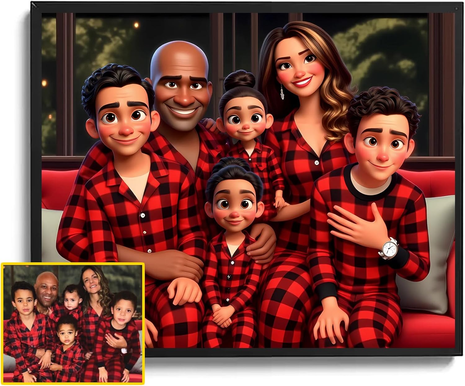 Amazon.com: Custom Pix-art Cartoon Style Family Portrait Poster ...