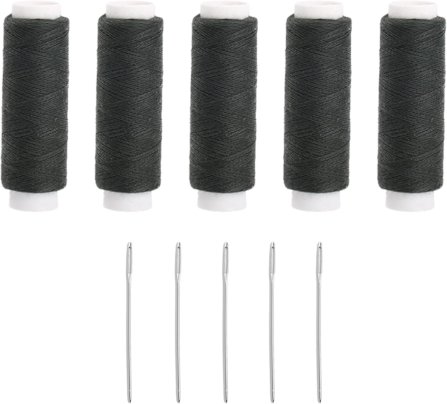 5 Pcs Black Thread, Sewing Thread, Strong Black Cotton Thread Ideal for ...