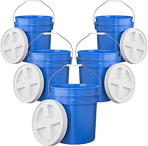 Amazon.com: 5-Gallon Blue Bucket Pail with Gamma Seal Screw on Airtight ...
