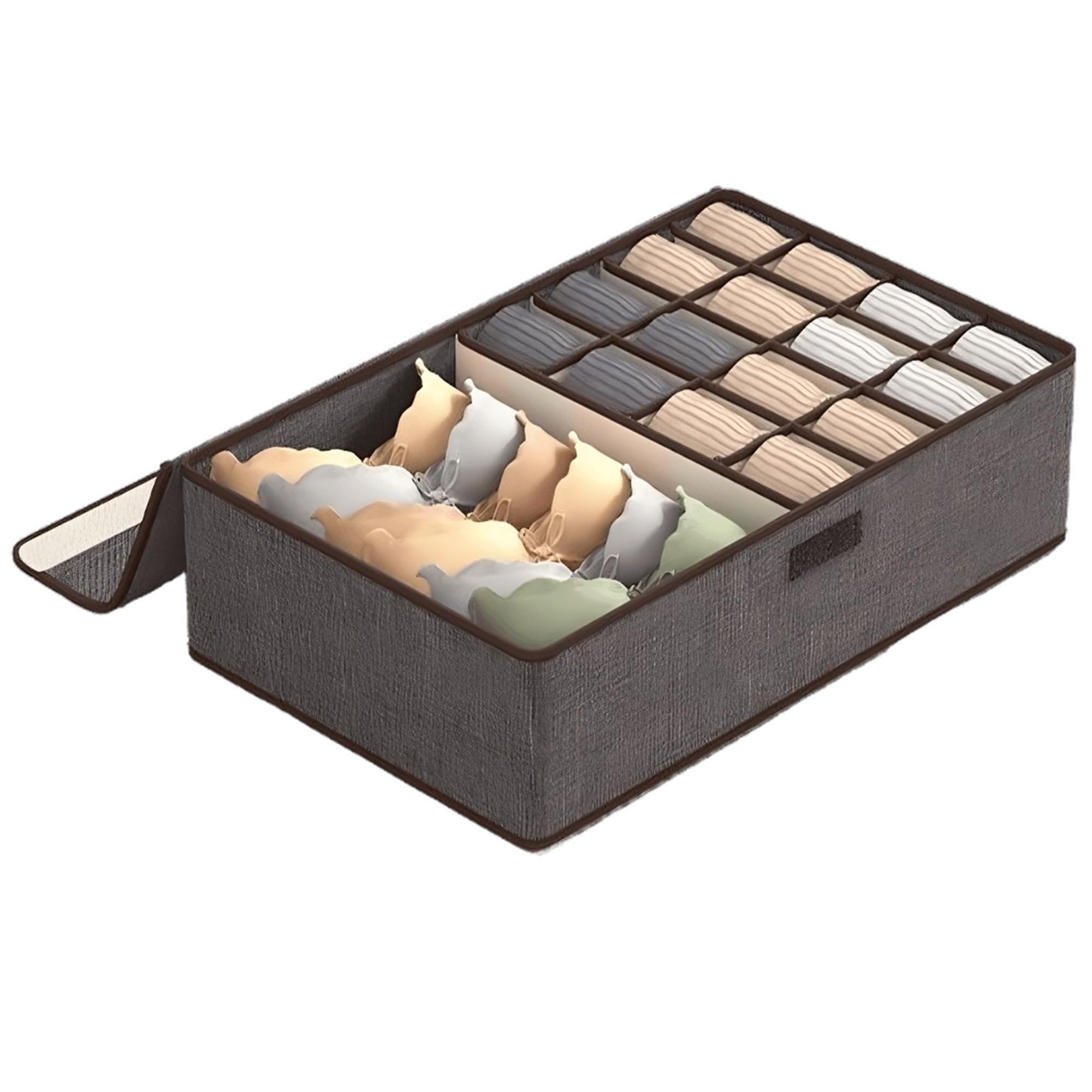 recan Underwear Storage Organizer Box with Lid Bra Underwear Drawer ...