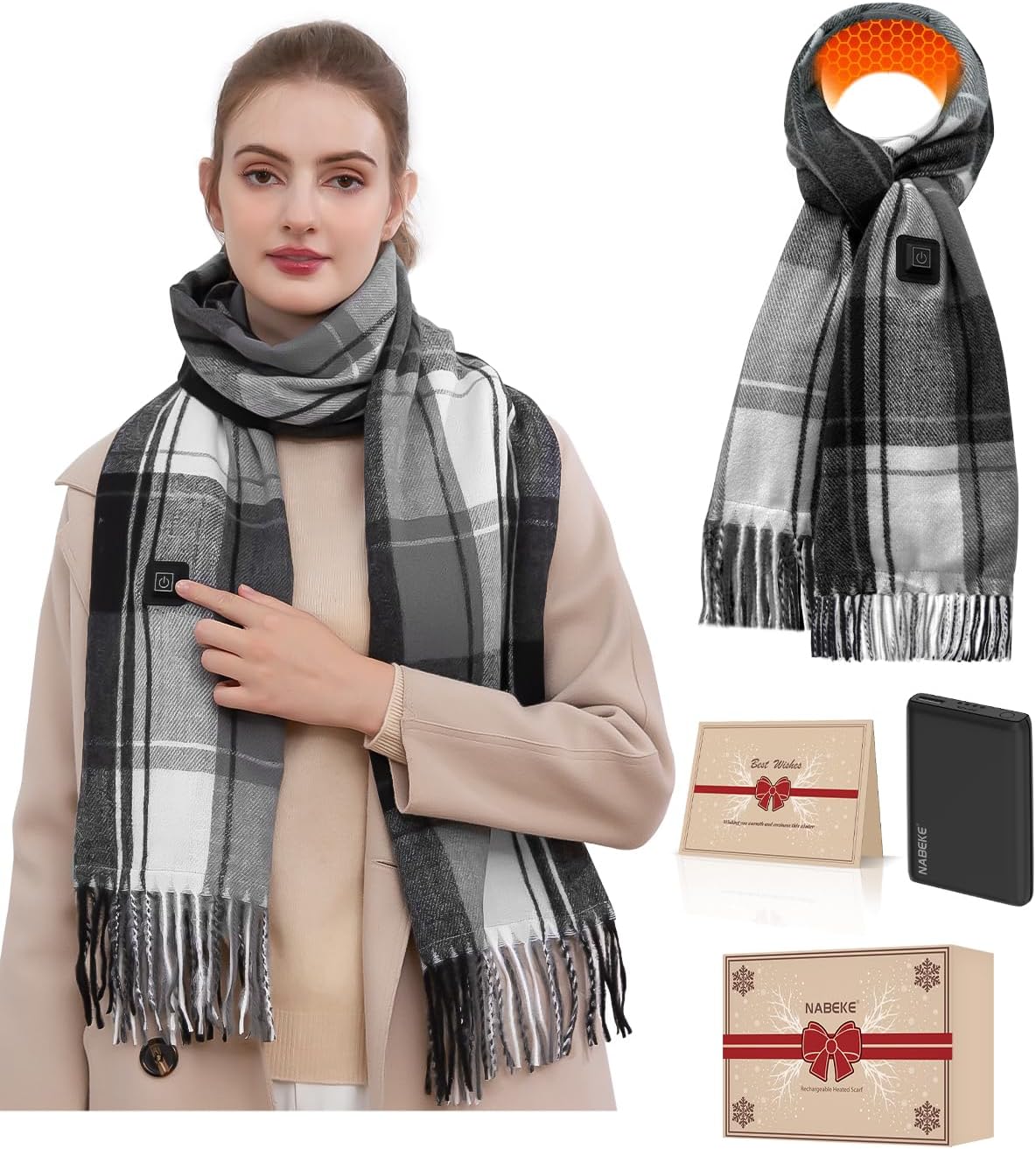 Amazon.com: NABEKE Heated Scarf for Women Rechargeable, Electric ...