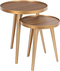 Amazon.com: COVLON Nesting Tables, Modern Side Tables Set of 2, Small Nesting Coffee Table for ...