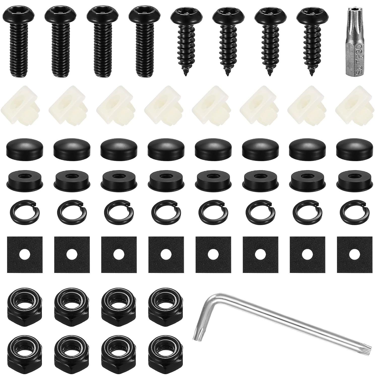 Amazon.com: 50pcs Black Anti Theft License Plate Screws Kit, Stainless ...