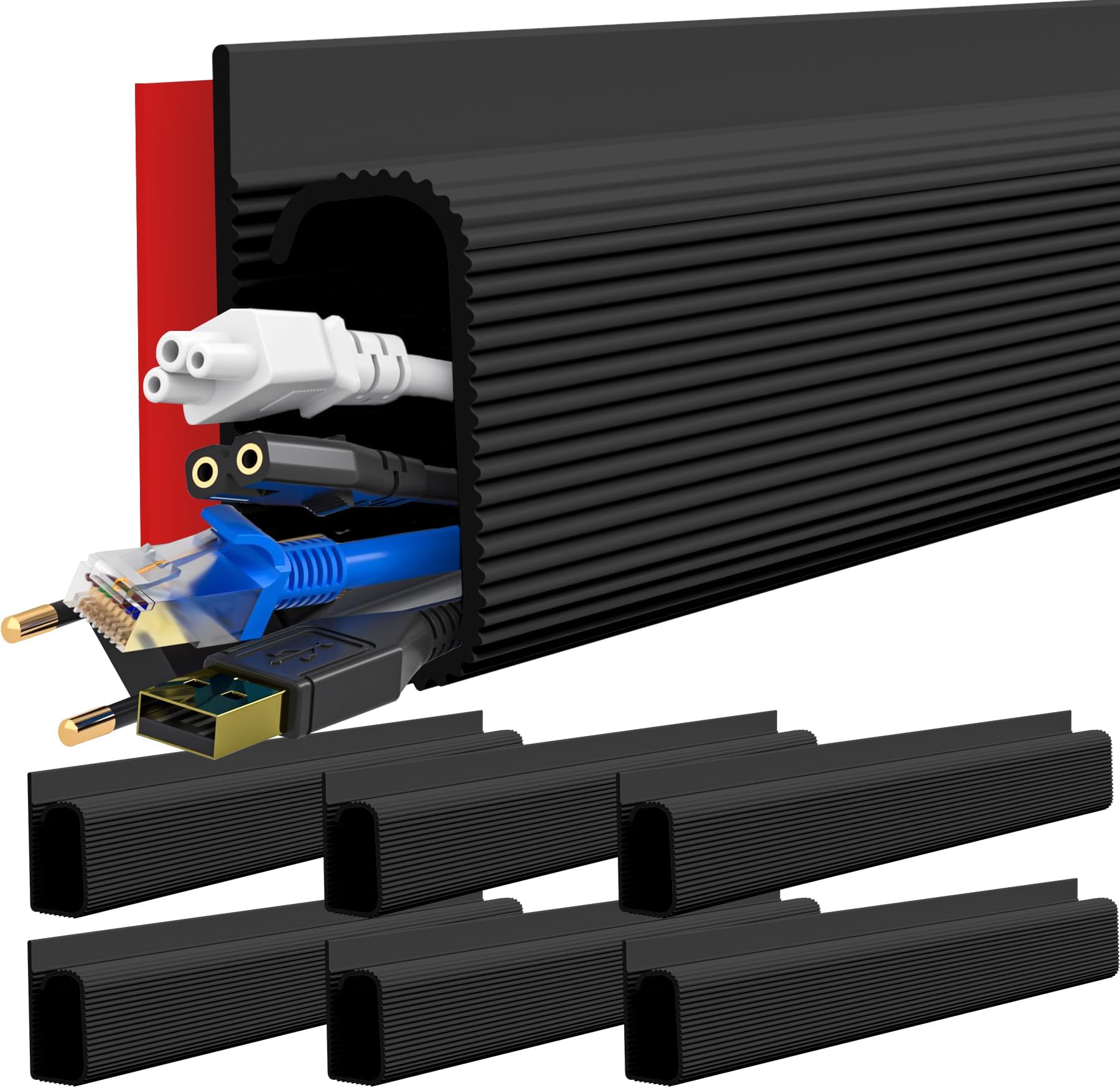 Amazon.com: EVEO Cable Management Under Desk Kit (6 Units) - Under Desk ...