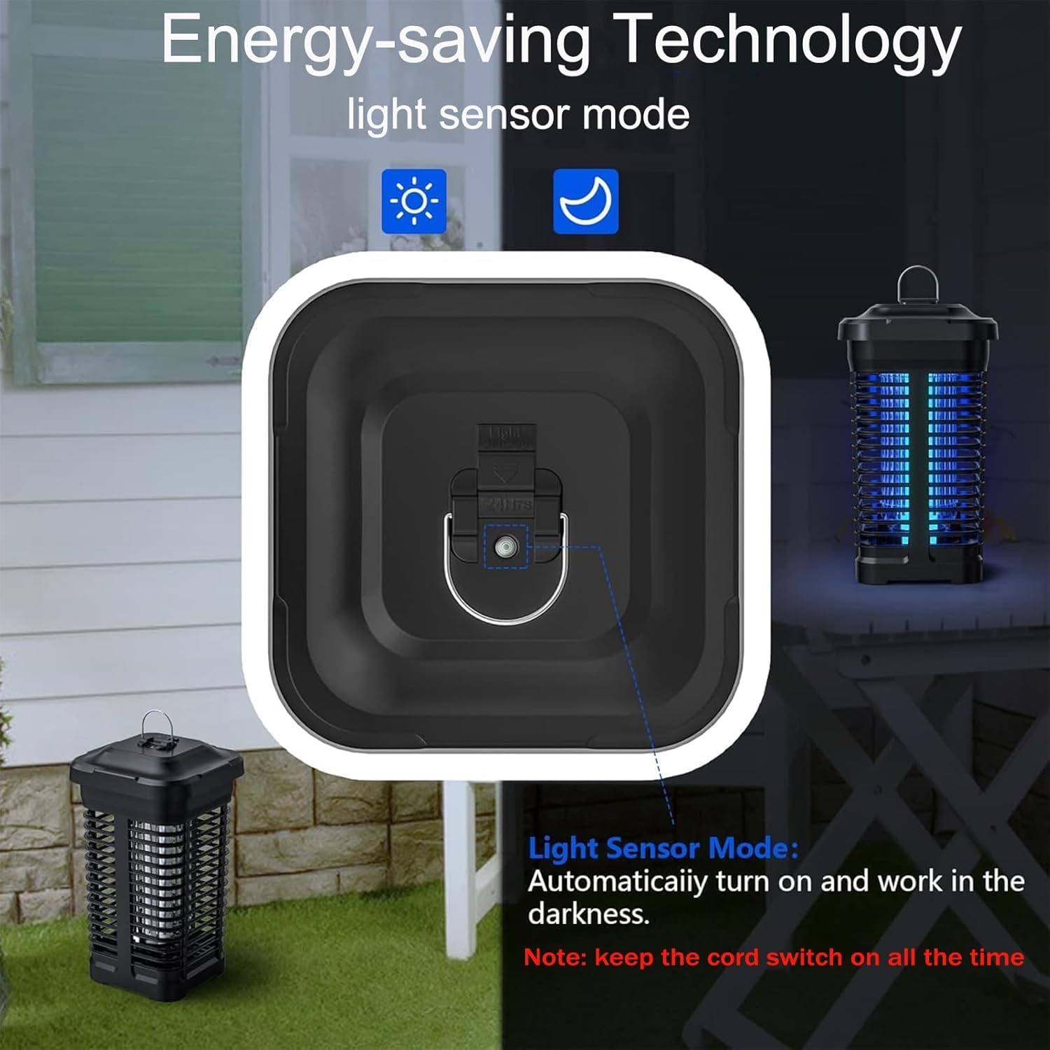 Puncools Fly zapper with light sensor,Electric Fly Zapper,Fly Killer 3 ...