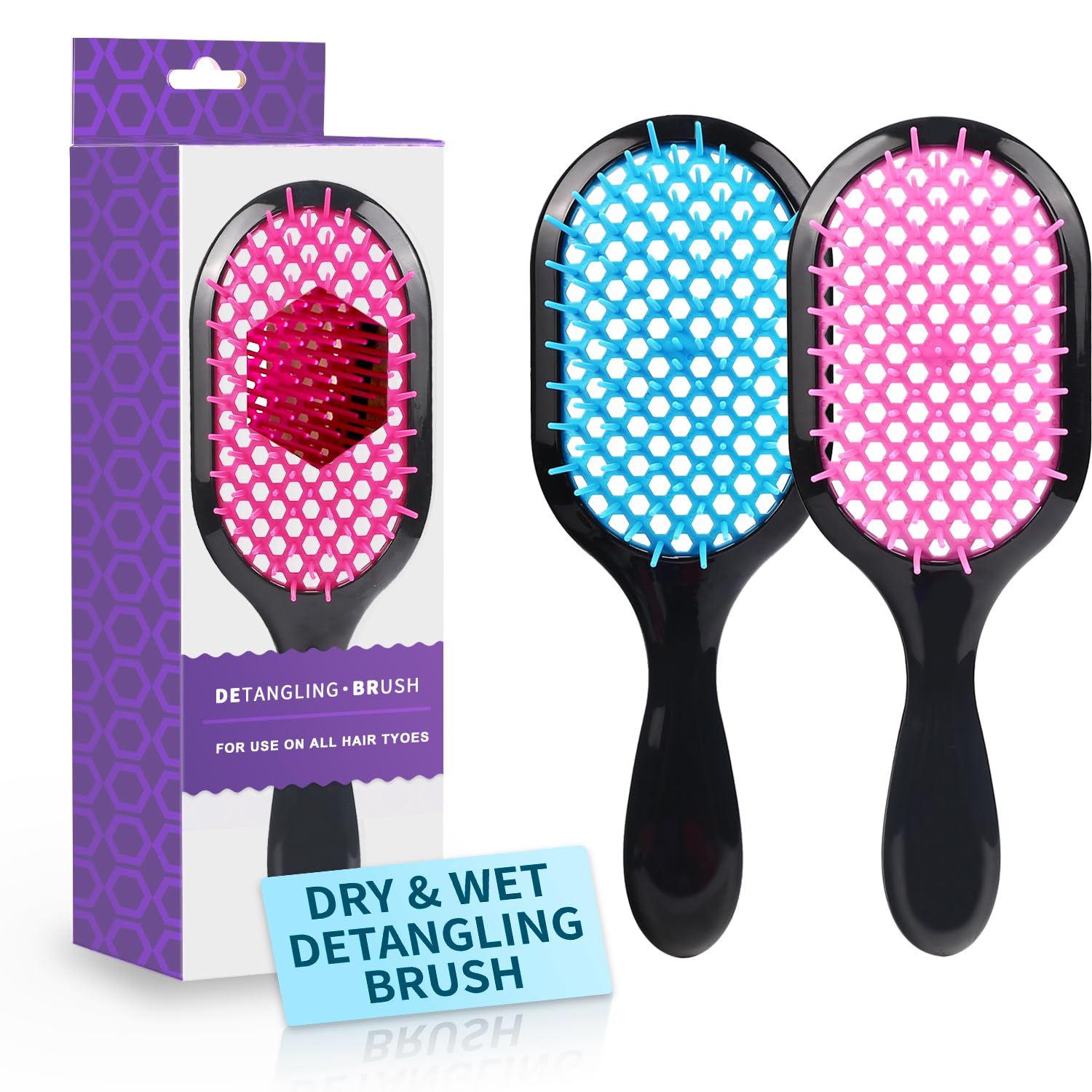 Amazon.com : Detangling Brush,2 Pack Detangler Brush, Gentle ...
