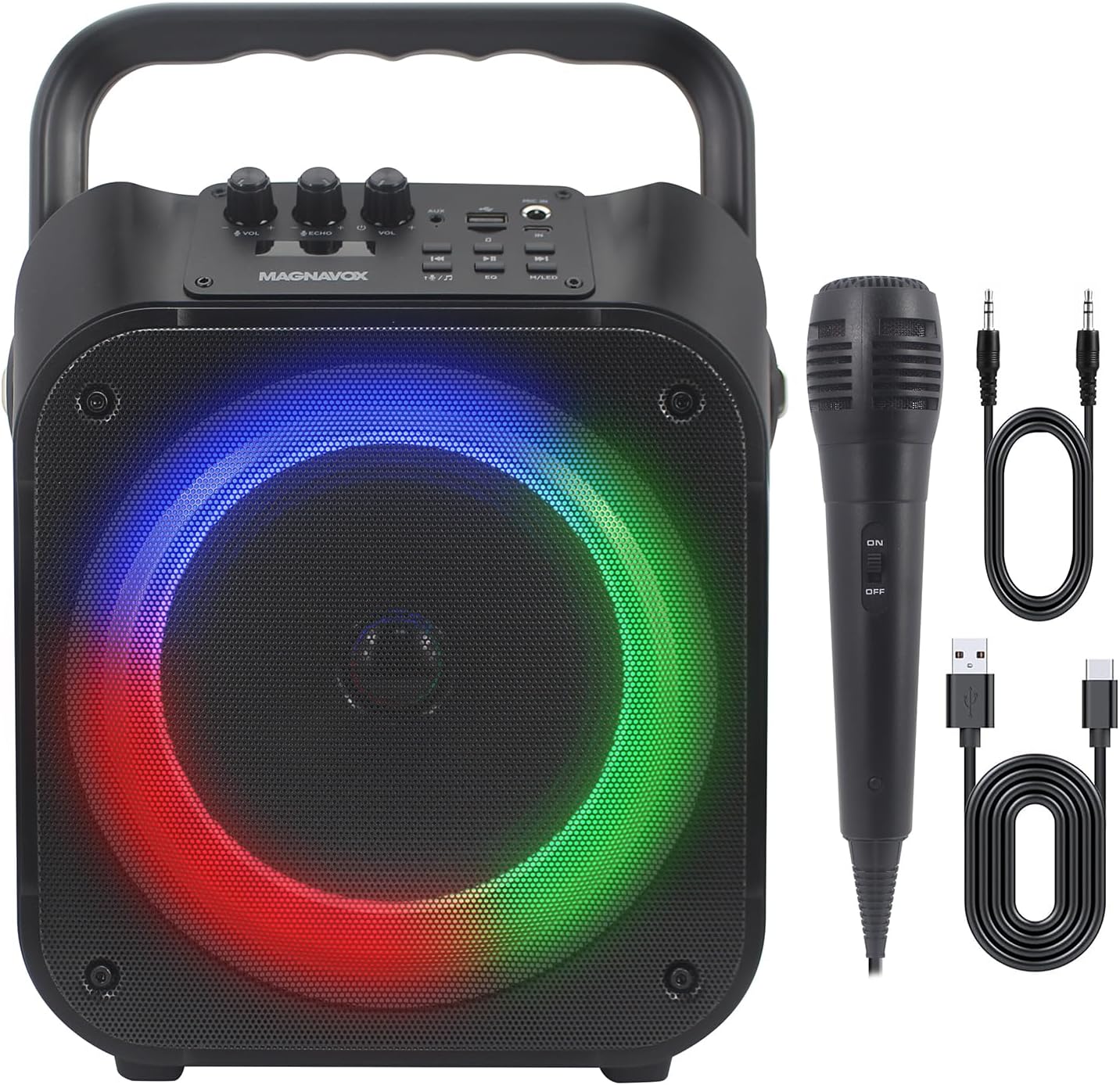 Amazon.com: Magnavox MHT778 Portable Karaoke System w/Lights, Bluetooth ...