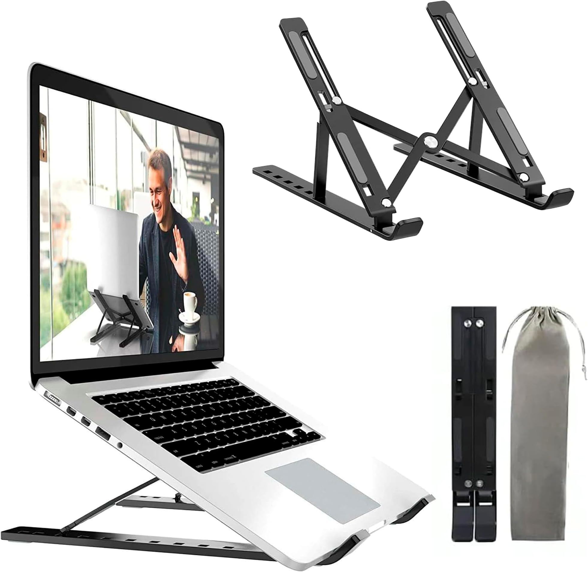 K-MART Adjustable Laptop Stand for Desk, 6-Angle Laptop Riser Portable ...