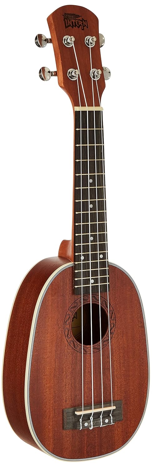 INTERN Soprano Size 21” Hard Wood Ukulele, Pineapple/Oval/Egg Shape Uke ...