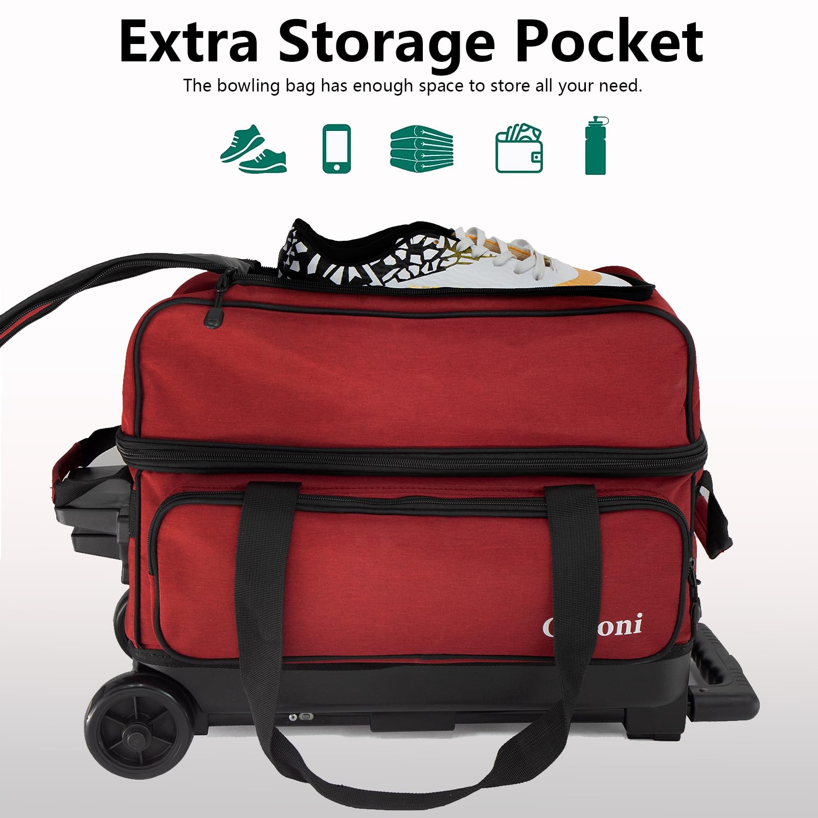 Snapklik.com : Goloni Double Roller 2 Ball Bowling Bag