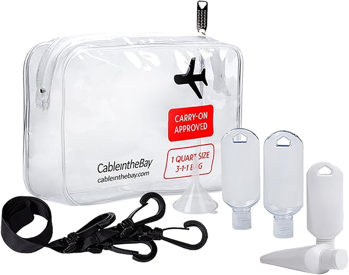 Amazon.com: TSA Approved Clear Travel Toiletry Bag|Quart Sized with ...