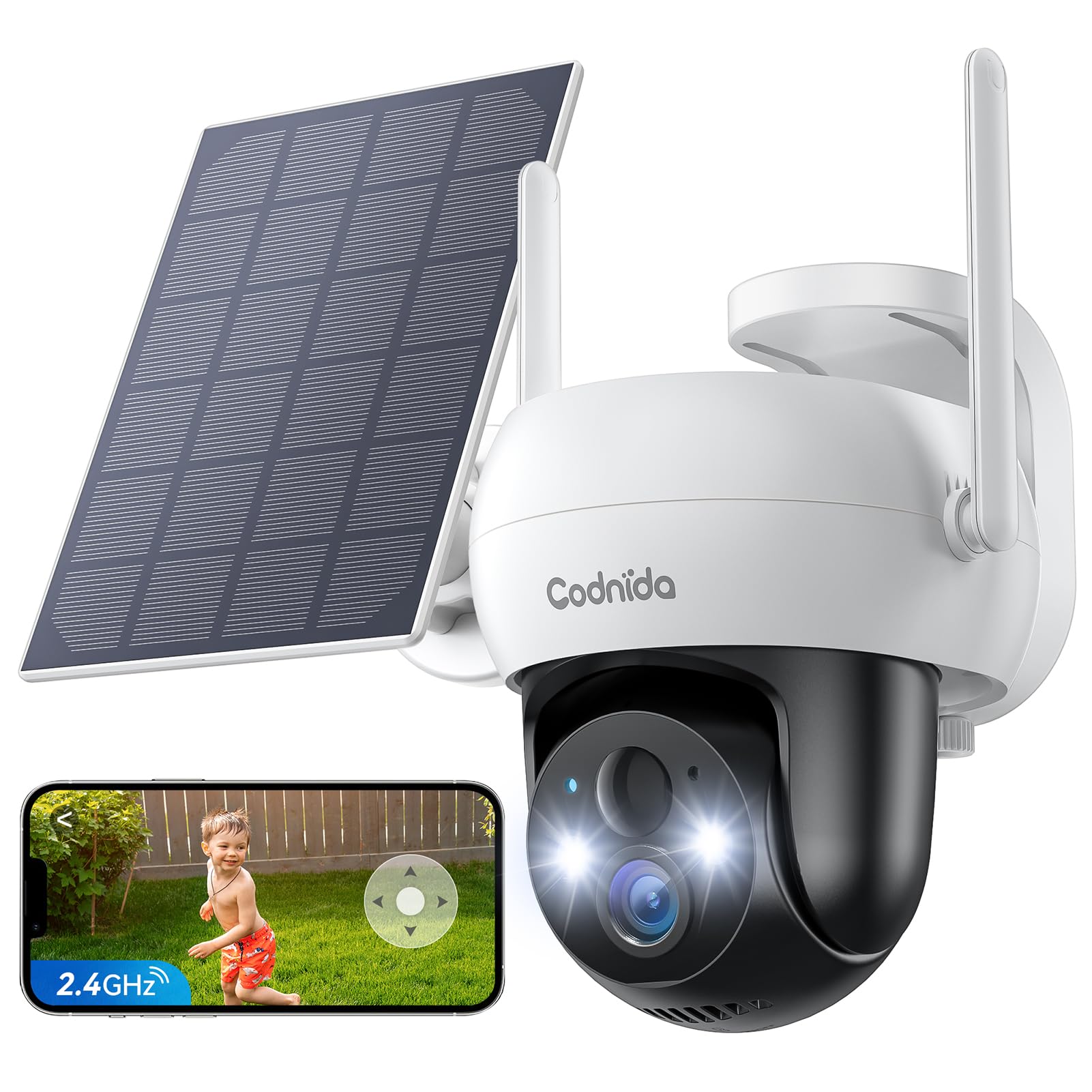 Codnida 2K Camera Surveillance WiFi Exterieure sans Fil Batterie ...