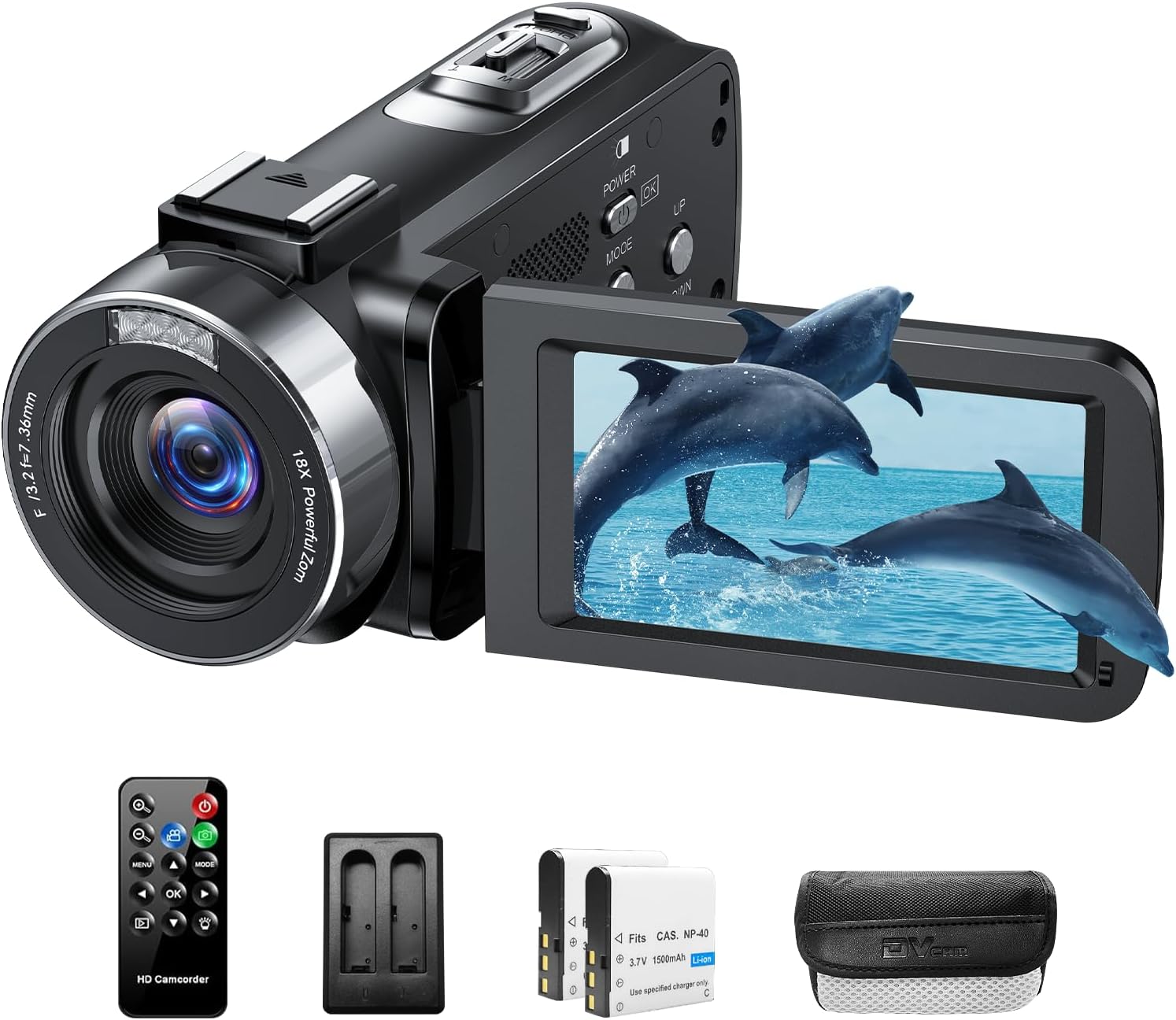 CAMWORLD Caméra vidéo 4K 42MP Caméscope 18X Zoom numérique Enregistreur ...