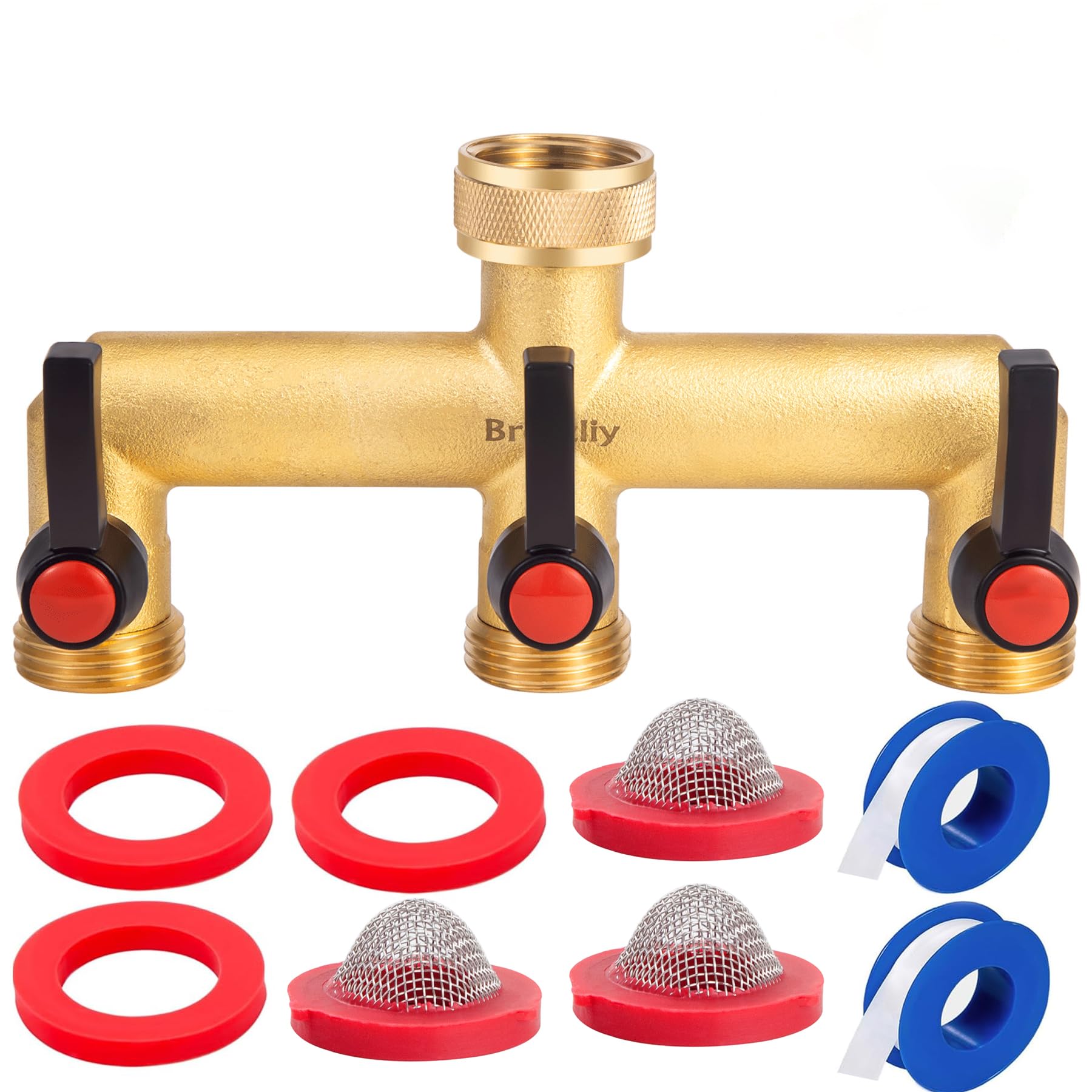Snapklik.com : Breezliy Brass Garden Hose Splitter,3 Way Faucet Diverter