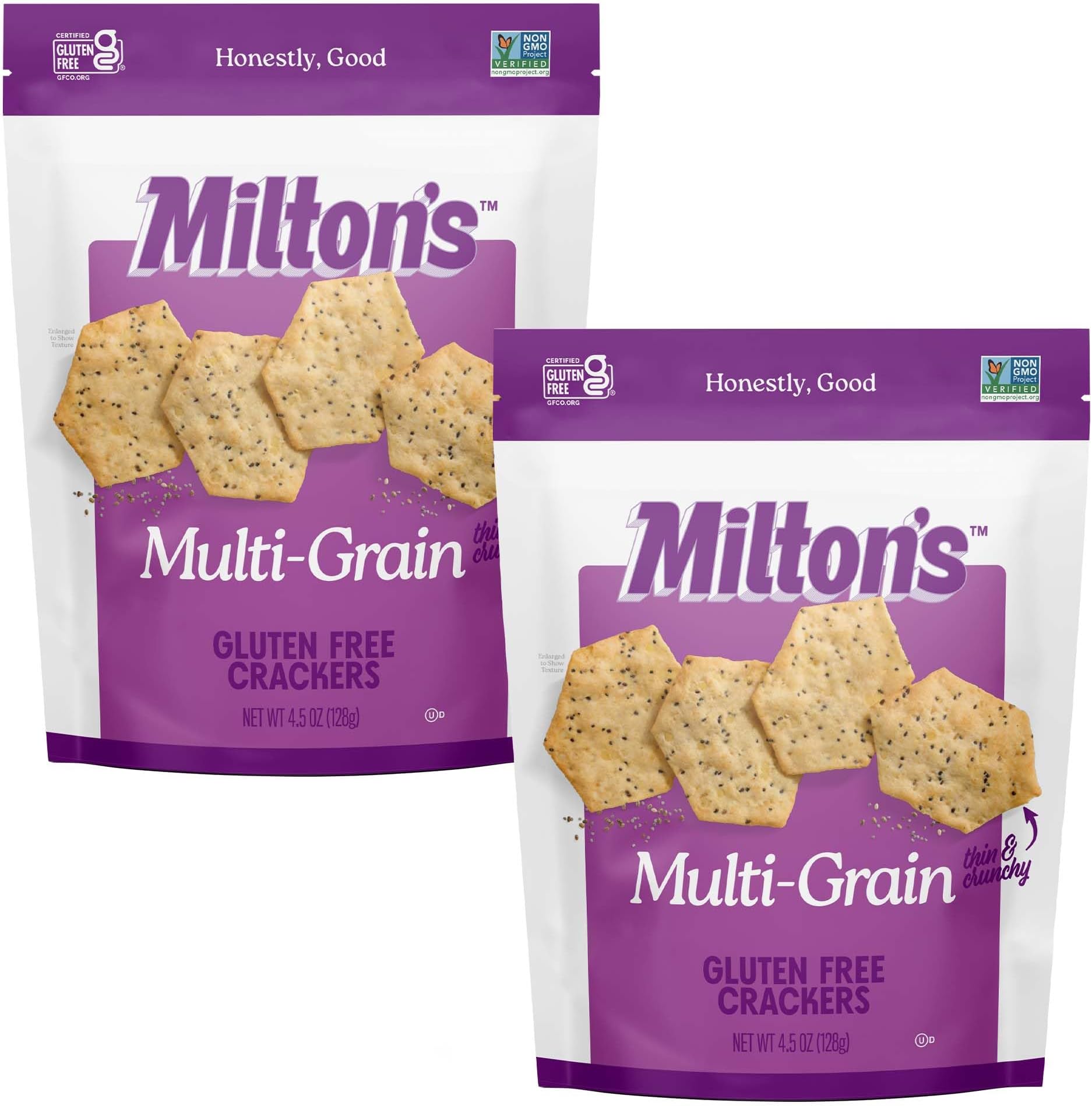 Amazon.com: Milton's Gourmet Crackers, Original Multi-Grain - Non-GMO ...