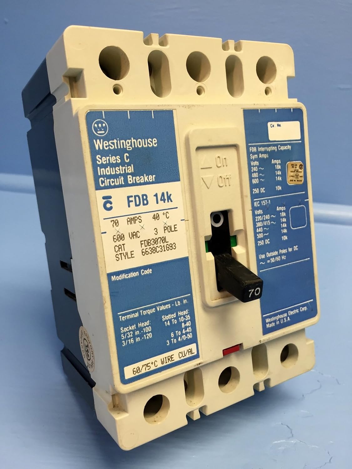 FDB3070 14k Series C Circuit Breaker by Eaton / Cutler-Hammer: Amazon ...