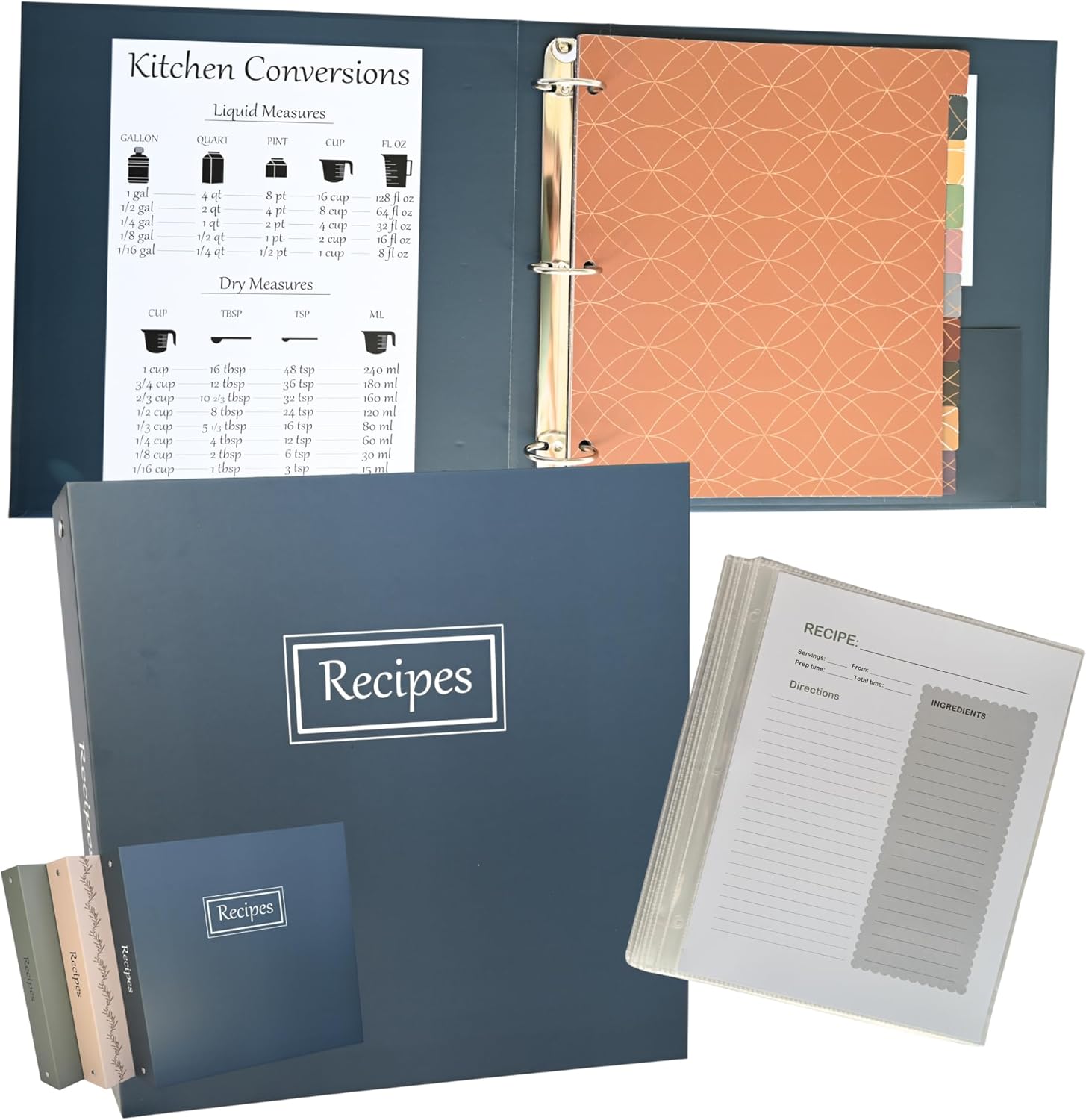 Amazon.com: Recipe Binder with Plastic Sleeves, Custom Dividers, Labels ...