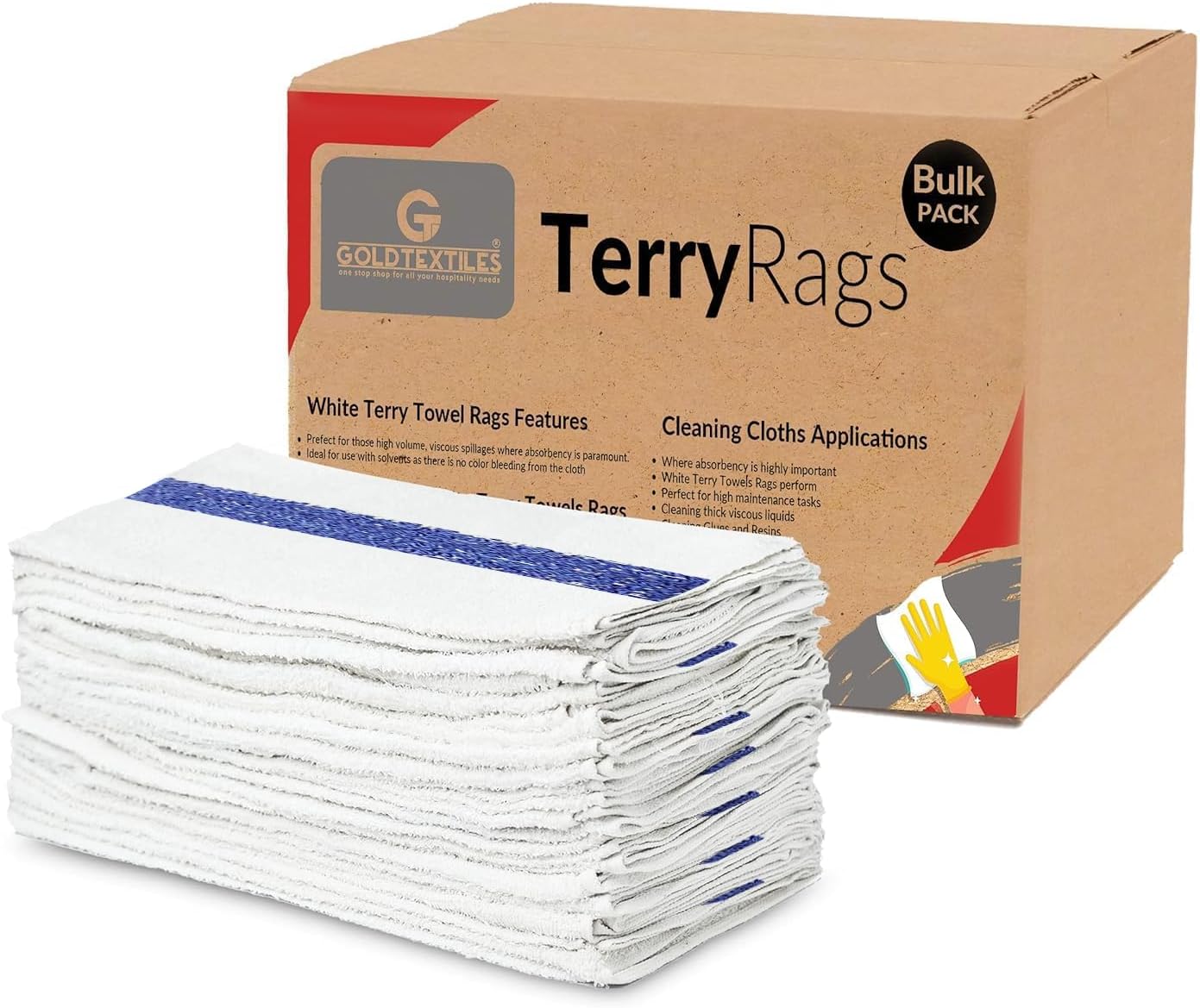 Amazon.com: GOLD TEXTILES White Shop Towels Cotton [B Grade Towel ...