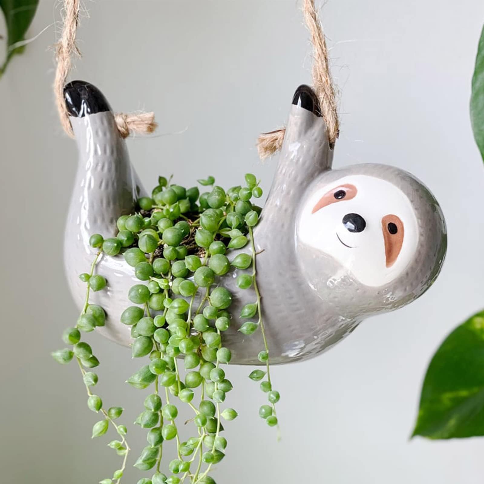 Amazon.com: Okllen Ceramic Sloth Planters, 2 Pack, Premium Hanging ...
