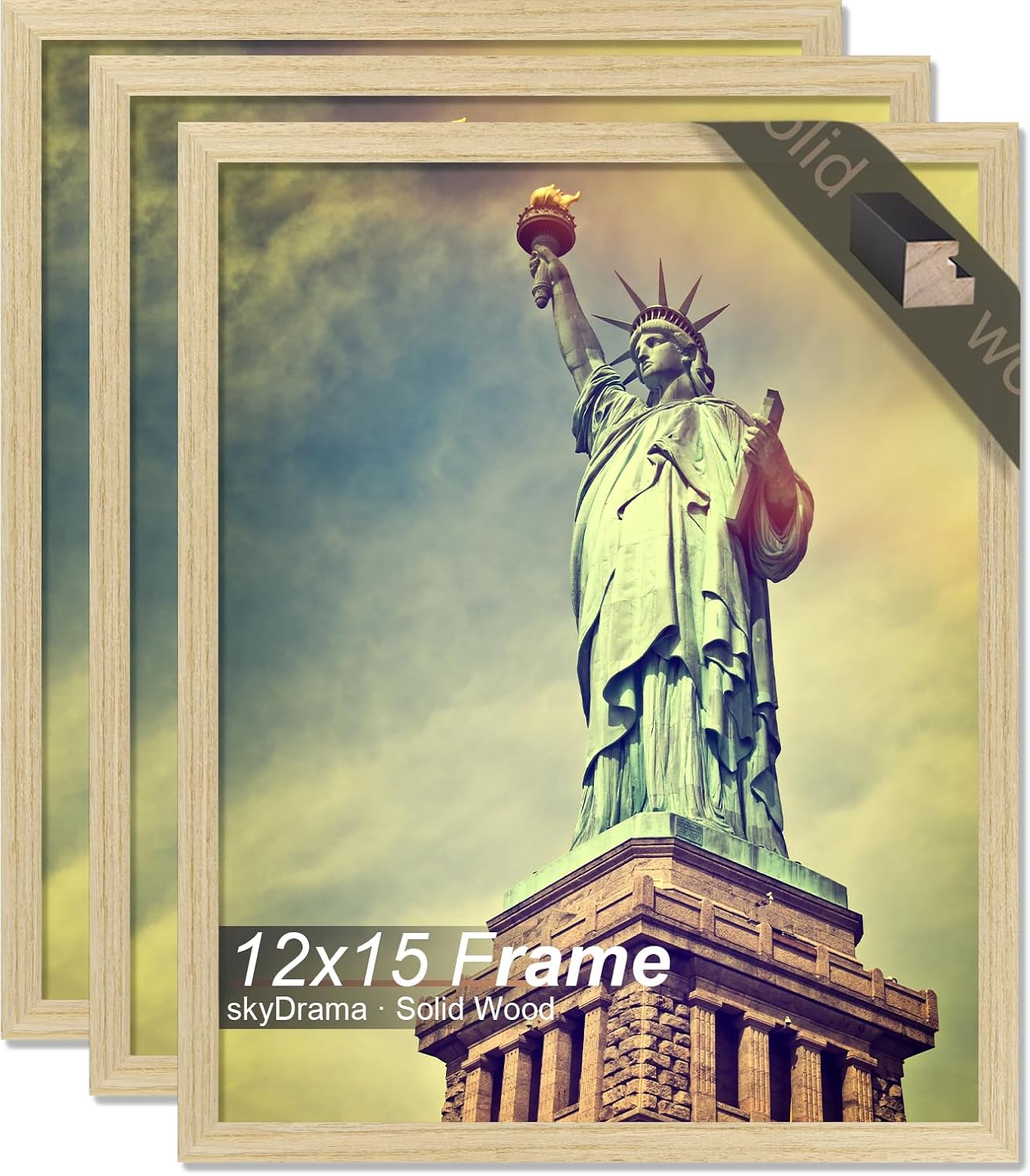 Amazon.com - skyDrama 100% Solid Wood 12x15 Picture Frame Set of 3 ...