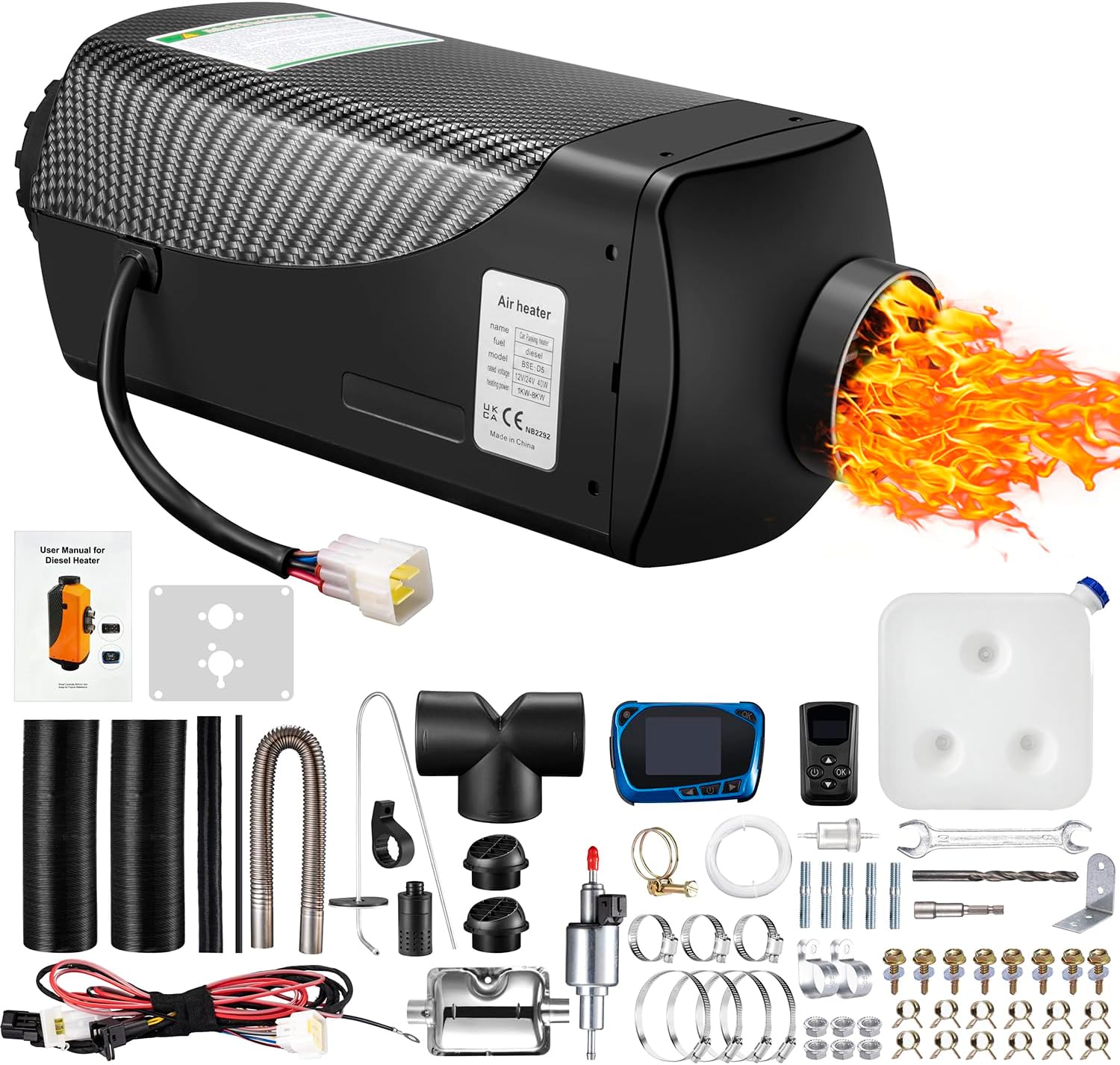 Amazon.com: ChuBu Diesel Heater 2KW/5KW/8KW 12V-24V with LCD Monitor ...