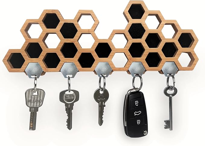 Amazon.com: Honeycomb Decorative Magnetic Key Hooks - Heavy Duty Multi ...