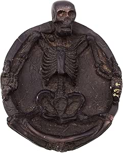 Amazon.com: Skeleton Ashtray Statue Poly Marble Ash Tray Collectables ...