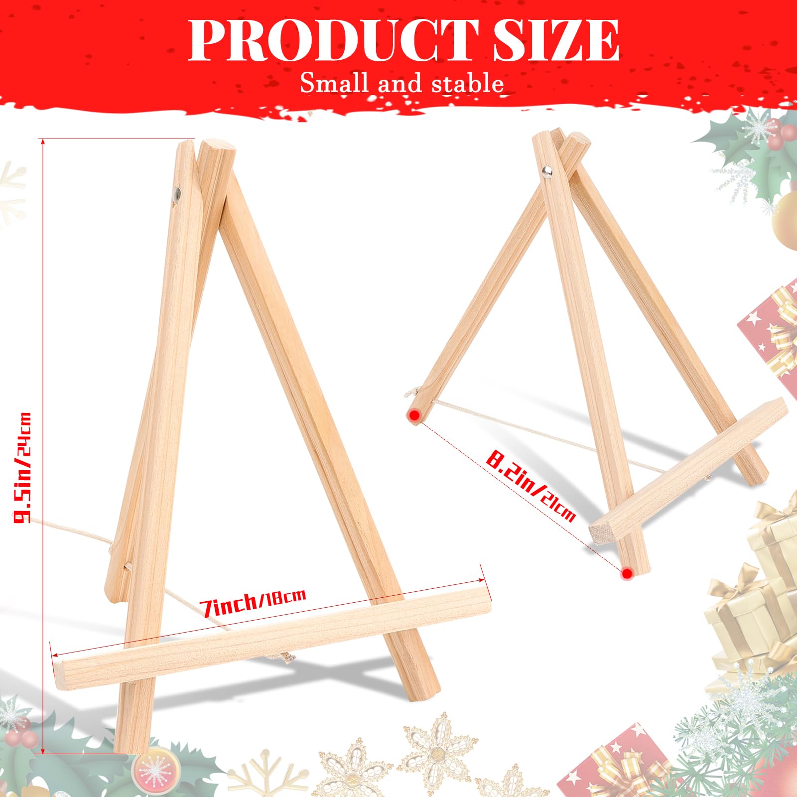 Snapklik.com : 9.5 Inch Wood Easels, 16-Pack Tabletop Wooden Easels For ...