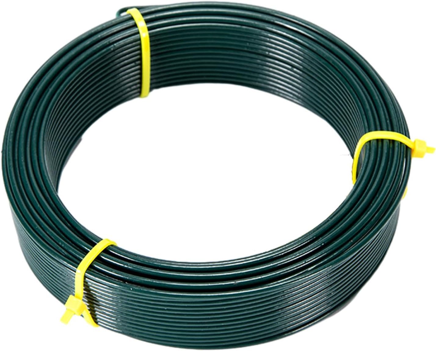 KINGLAKE 30.5m Green Garden Wire 2mm Plastic Coated Twist Wire Plant ...