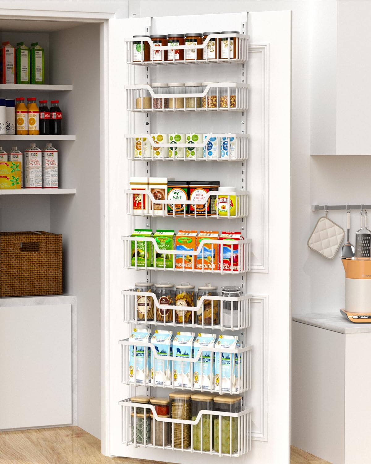 Amazon.com: The Container Store Elfa Wire Door Rack Solution 80" (White ...
