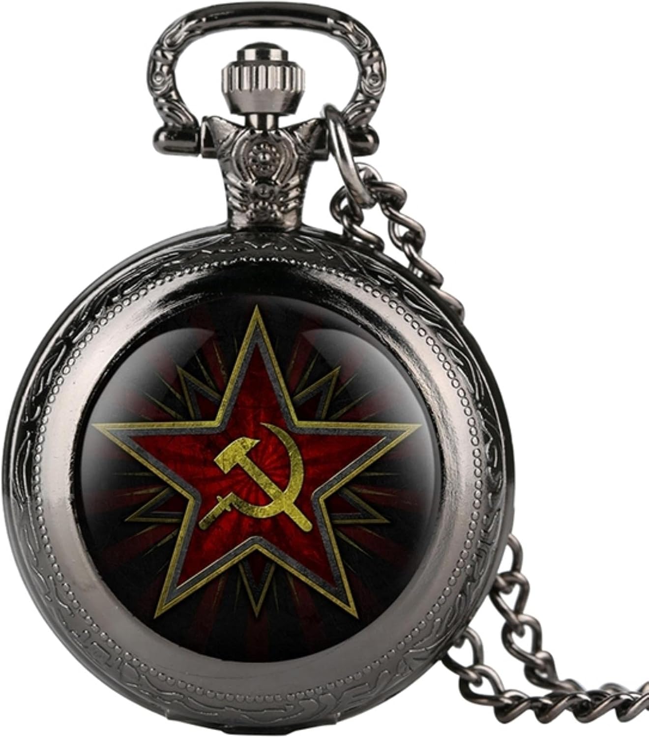 Pentagram Party Soviet Emblem Badges Hammer Sickle Quartz Pocket Watch ...